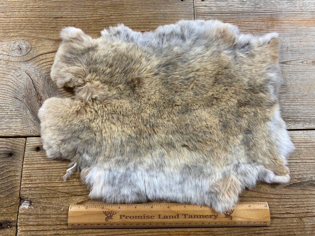 Japanese Harlequin Brown Rabbit Hide One Average Rex Natural Rabbit Fur ...