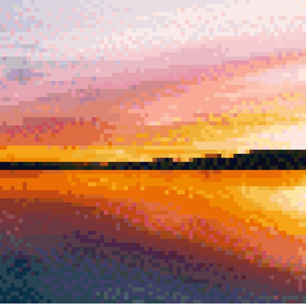 Cross Stitch Sunset - Etsy