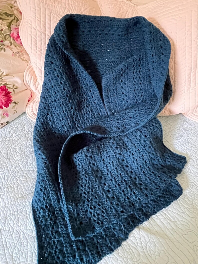 Handmade Wrap Shawl Blue Green Azure Unique Detail Design Rectangular ...