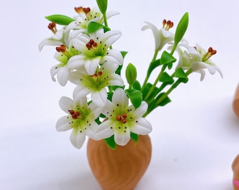 5 Pieces Miniature Lily Flower Miniature Garden Dollhouse | Etsy