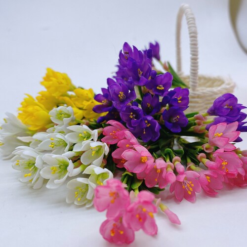 5 Pieces Miniature Pansy Flower Made Clay Polymer for Fairly - Etsy