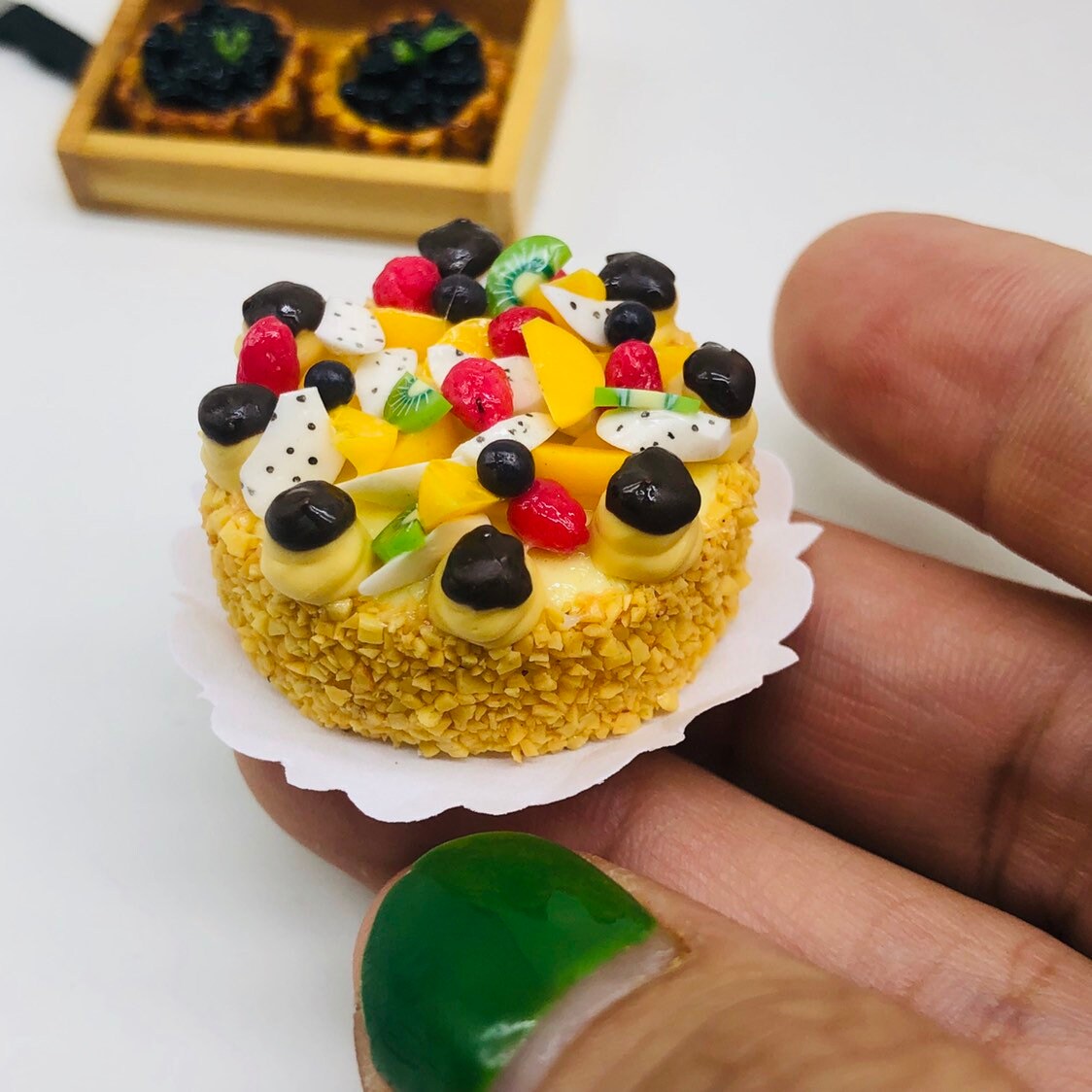 Miniature Fruit Cakeminiature Fake Food Miniature Sweet - Etsy