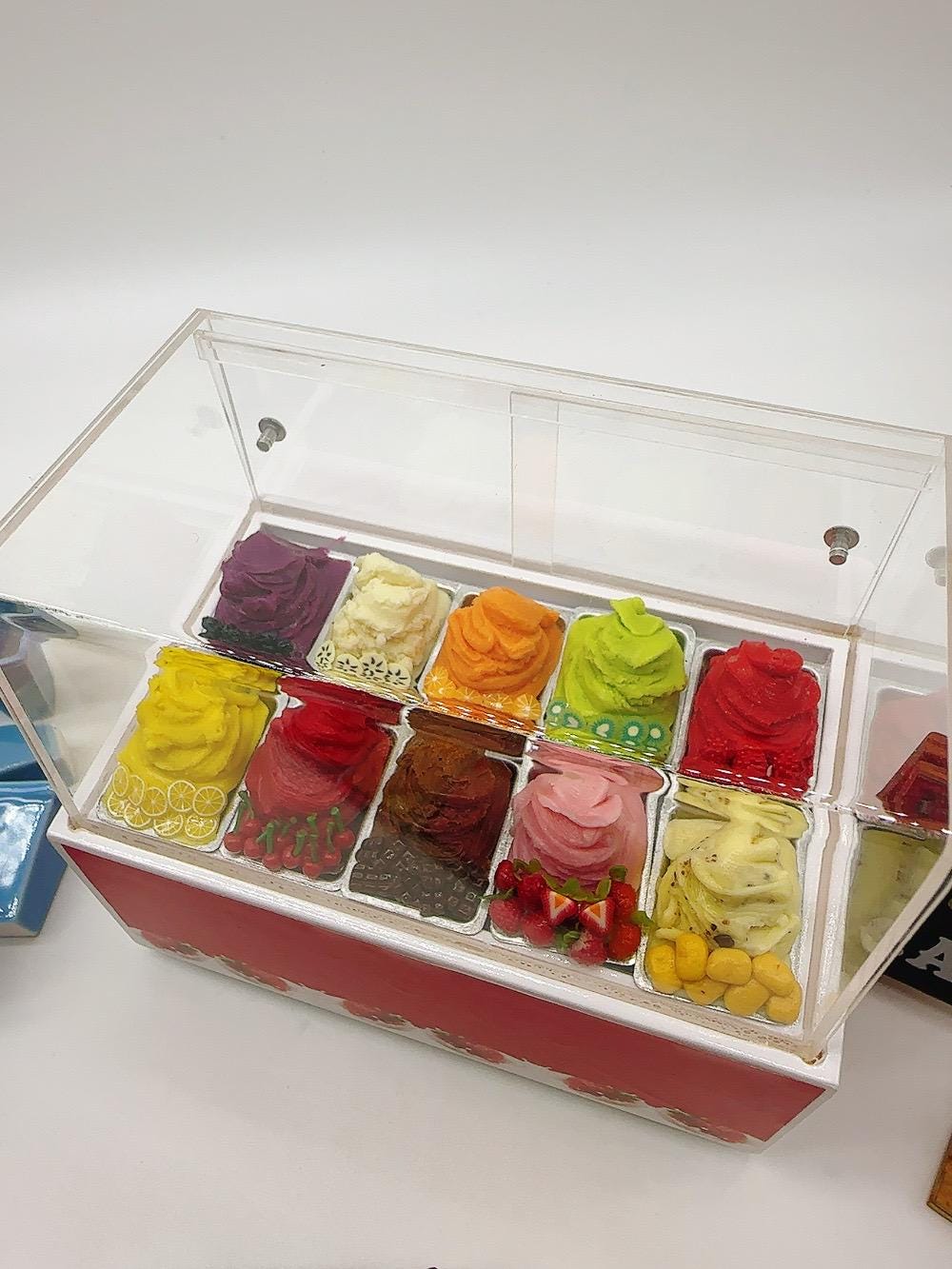 Miniature Ice Cream Shop, Miniature Showcase With Ice Cream Gelato Made ...