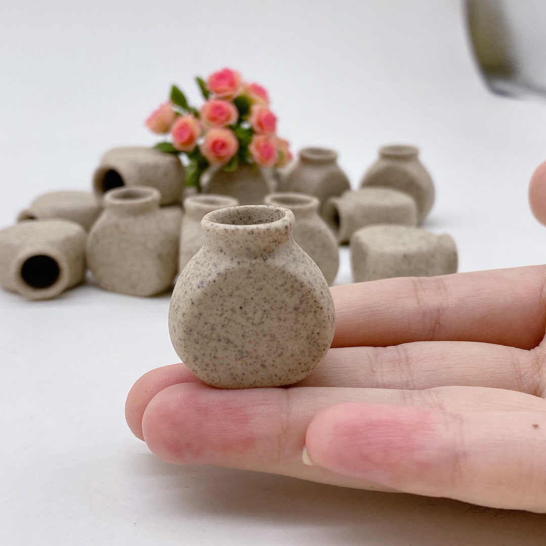 10 Pieces Miniature Ceramic Matt Vase, Miniature Pot,miniature Fairy ...