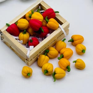 20 Pieces Miniature Paprika 2 Color, Dollhouse Bell Pepper, Kitchen ...
