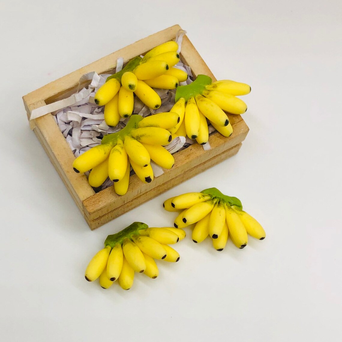 Miniature Banana 5 Pieces With Wooden Box for Dollhouse | Etsy