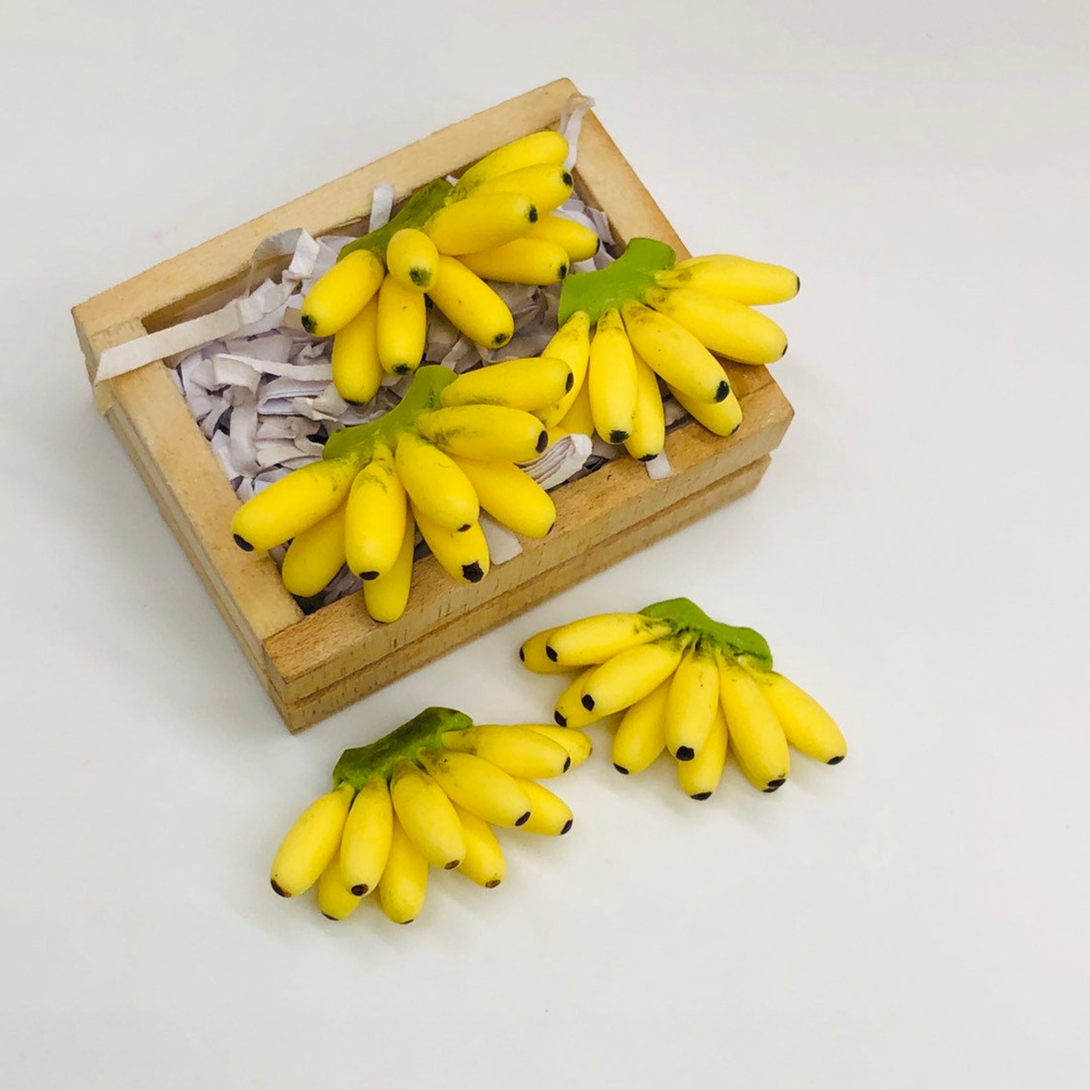 Miniature Banana 5 Pieces With Wooden Box for Dollhouse | Etsy