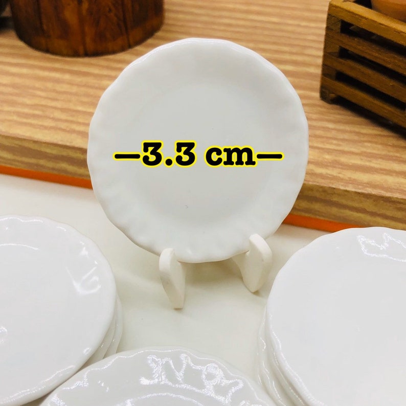 10 Pieces Miniature Ceramic White Plate 33 Mm. Decorate for - Etsy