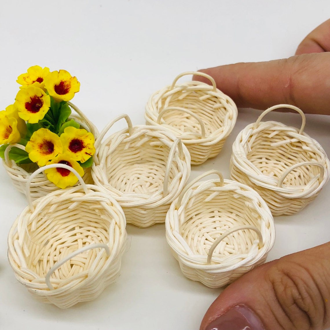 5 Pieces Miniature Wicker Basket Miniature Basket Miniature - Etsy