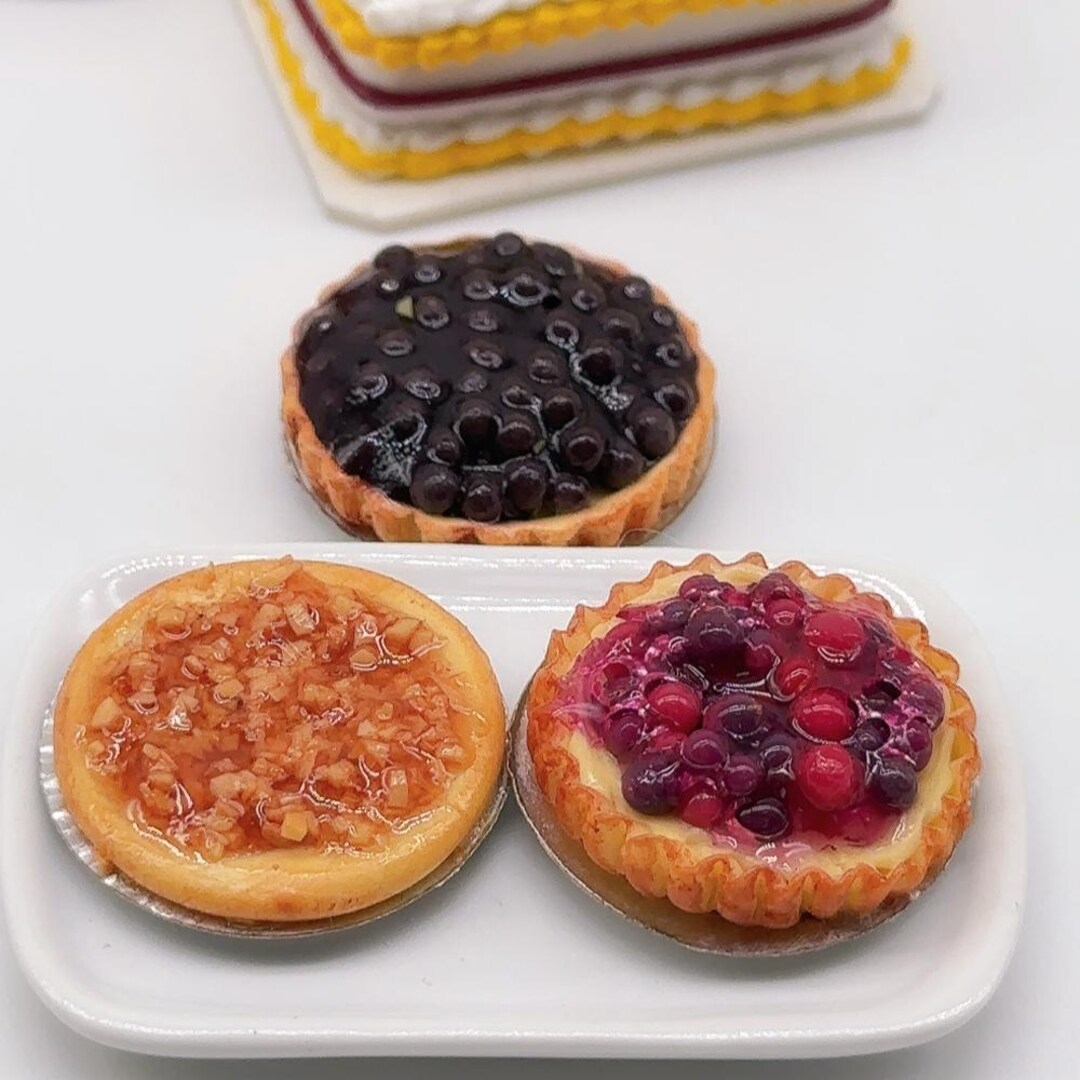 3 Pieces Miniature Clay Pies Tiny Clay Tart, Miniature Fake Food ...