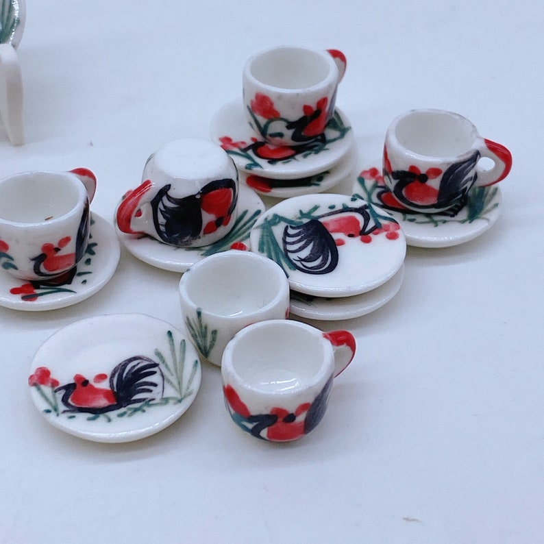 5 Set Miniature Ceramic Cup Bantam Paint With Saucer - Etsy