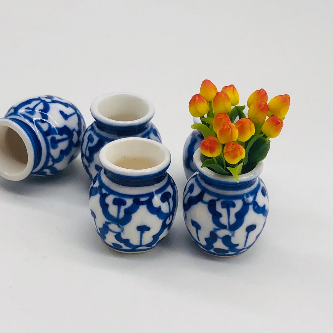 7 Pieces Miniature Ceramic Gloss Vase, Miniature Pot,miniature Fairy ...