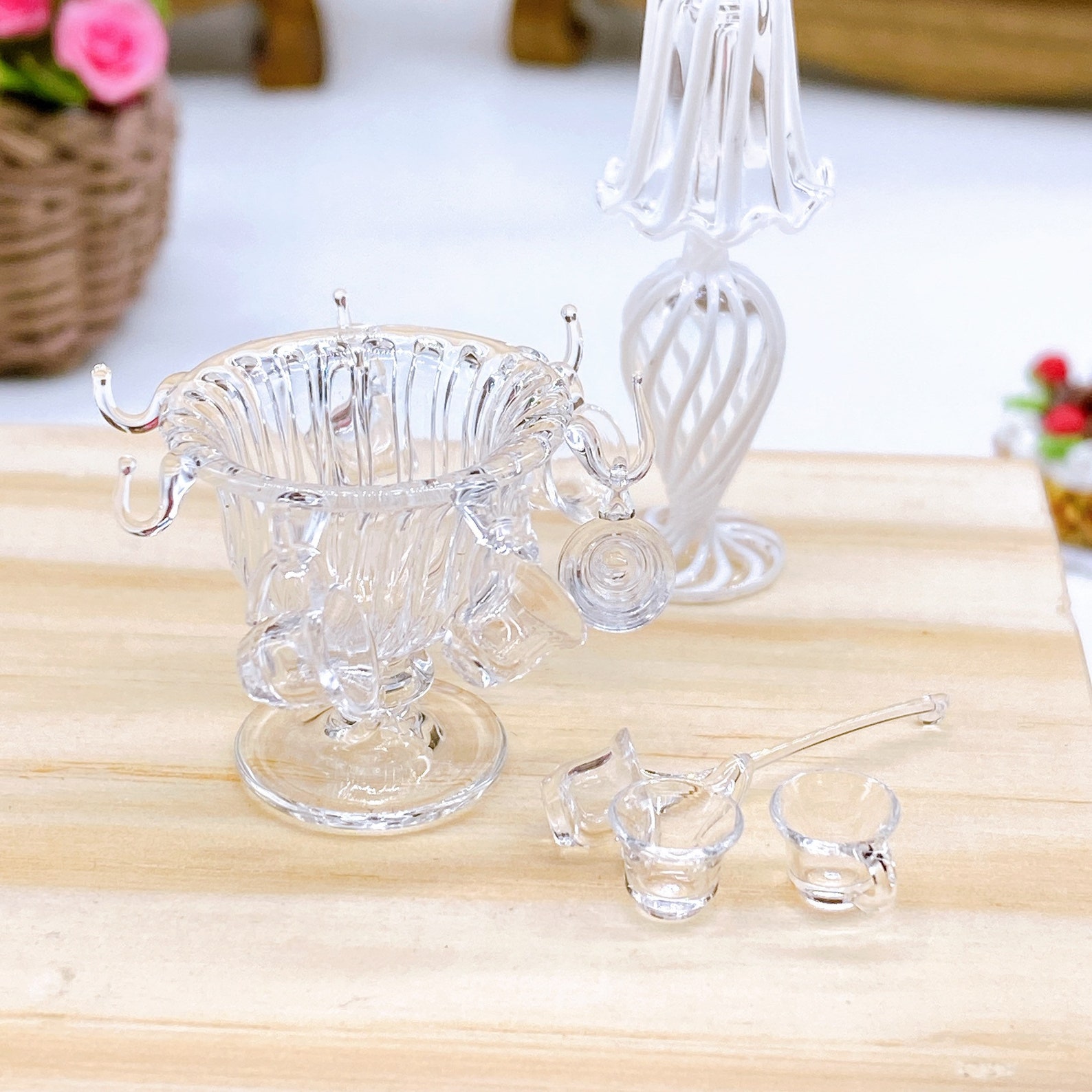 Miniature Bowl Glass Set, Miniature Glasses, Miniature Jewelry ...
