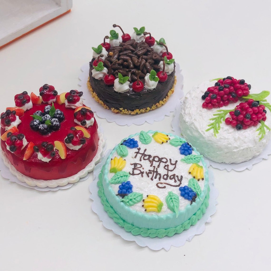 Miniature Happy Birthday Cake miniature Cakeminiature - Etsy