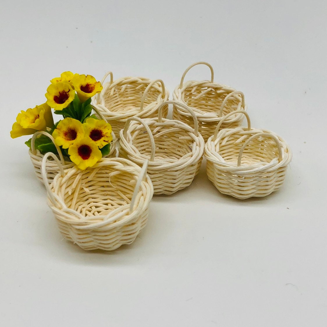 5 Pieces Miniature Wicker Basket Miniature Basket Miniature - Etsy