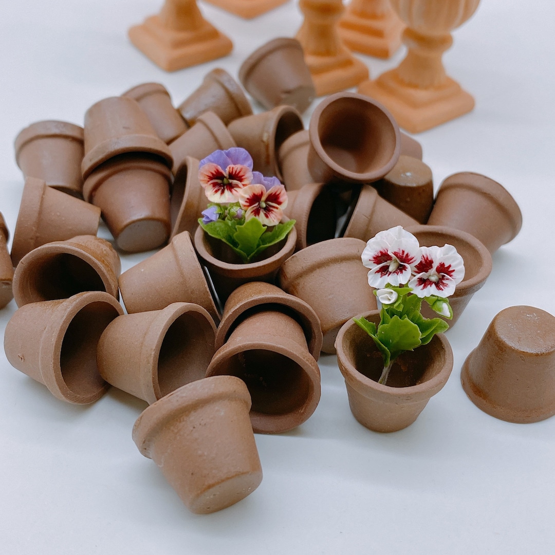 50 Pieces Miniature Pot 1.9 Cm.,miniature Dollhouse Fairy Garden ...