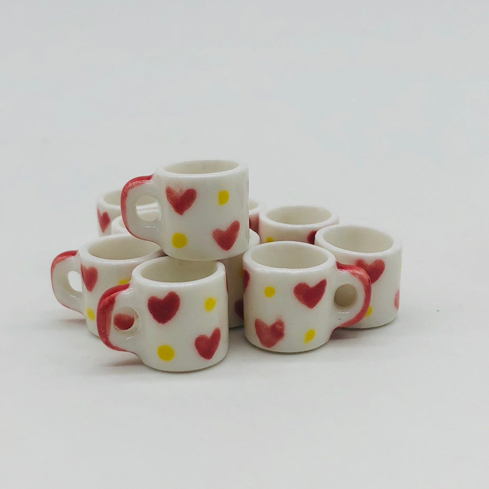 10 Pieces Miniature Ceramic Cup Miniature Ceramic Plate - Etsy