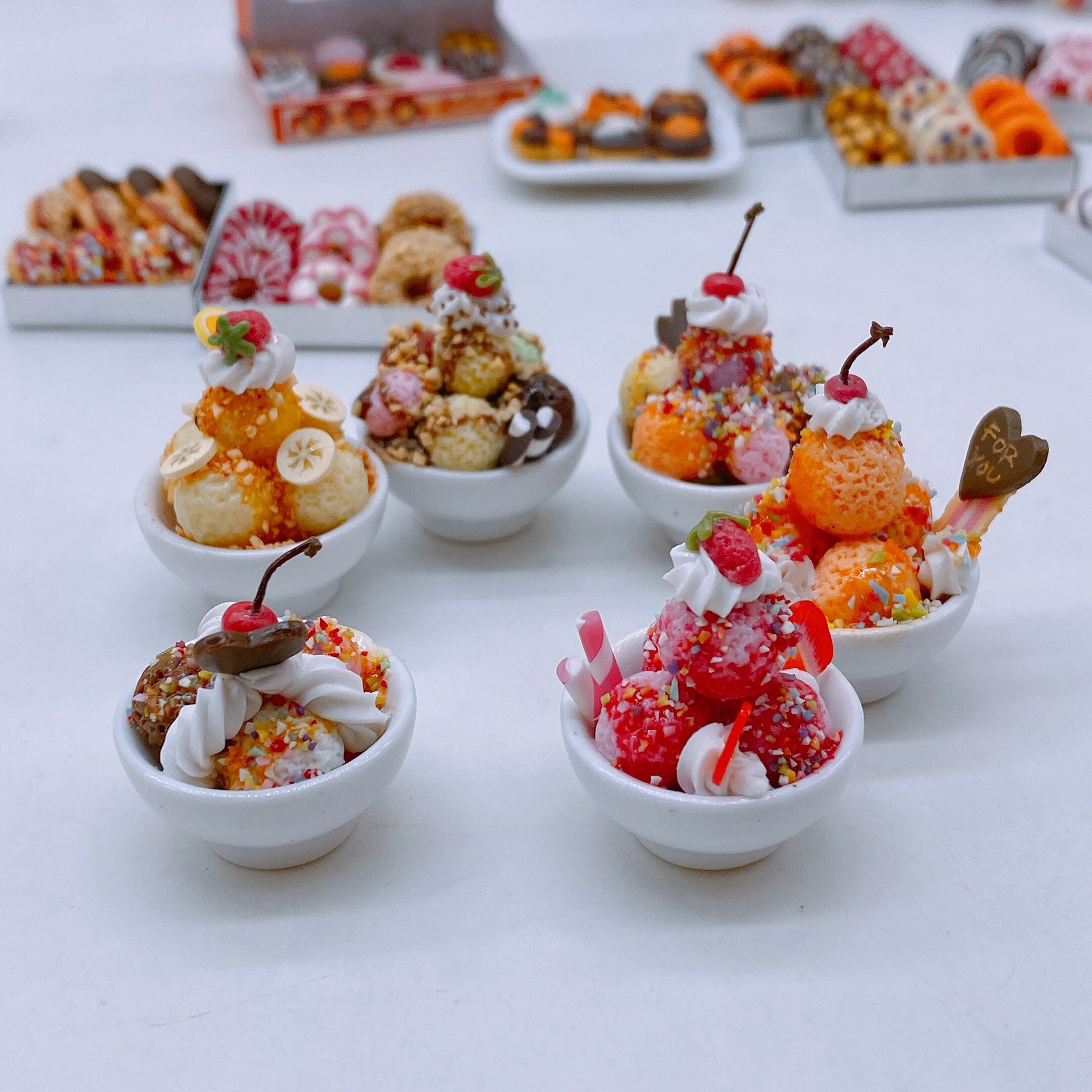 6 Pieces Miniature Ice Cream in Bowl Miniature Sweet for - Etsy Canada