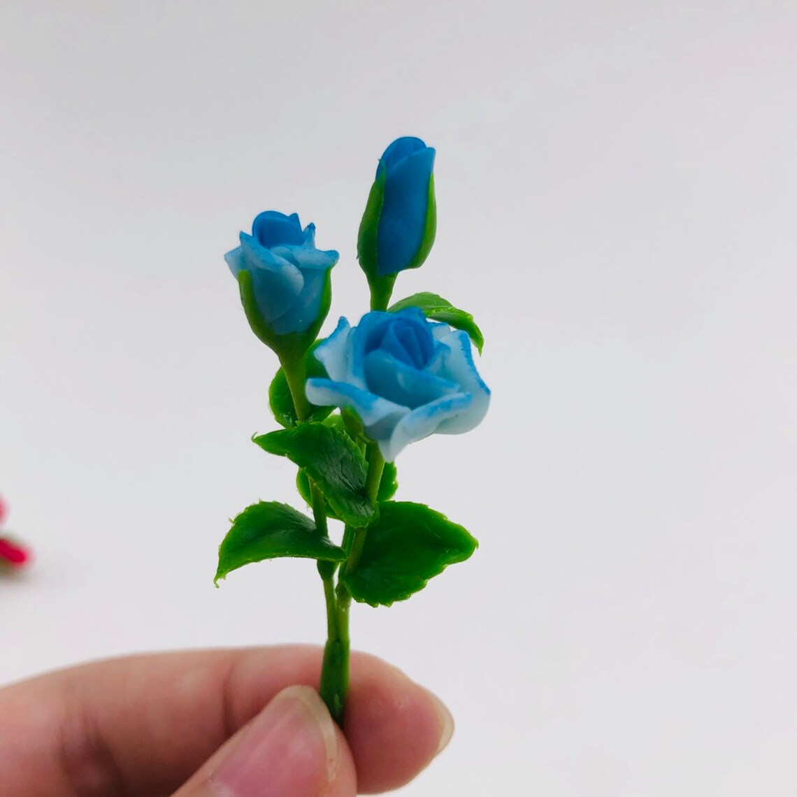 5 pieces Miniature Rose Blue color Miniature Garden Dollhouse | Etsy