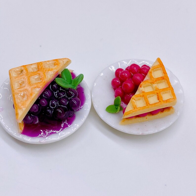 2 Pieces Miniature Waffle Fake Food Clay Polymer Miniature - Etsy