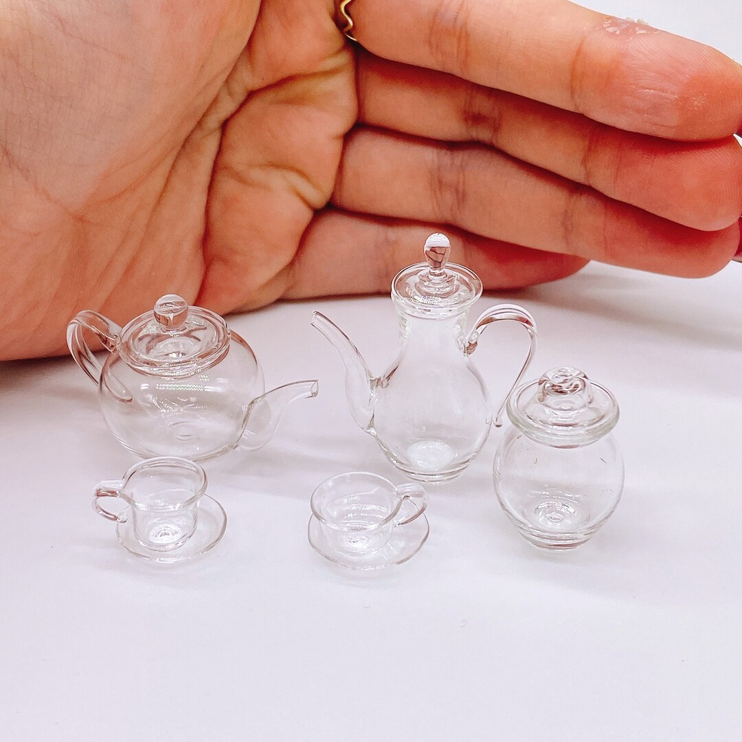 7 Pieces Miniature Glasses Teapot Dining Set Miniature - Etsy