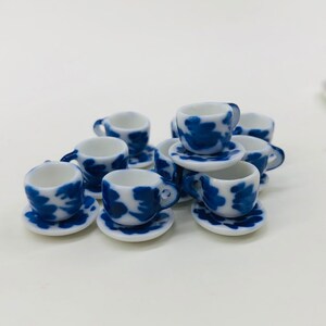 4 Set Miniature Ceramic Cup With Saucer Miniature Ceramic - Etsy