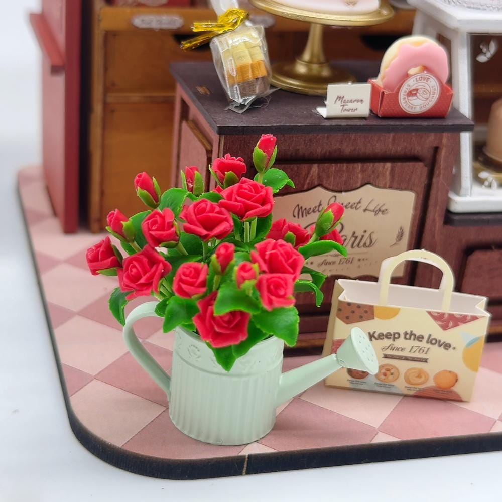 5 Pieces Miniature Red Rose, Miniature Garden Dollhouse Size SS and S ...