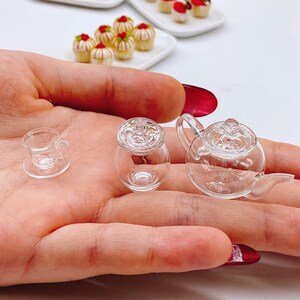 7 Pieces Miniature Glasses Teapot Dining Set Miniature - Etsy