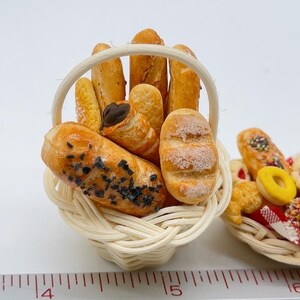 Miniature Mixed Bread With Basket for Doll's House Collection - Etsy