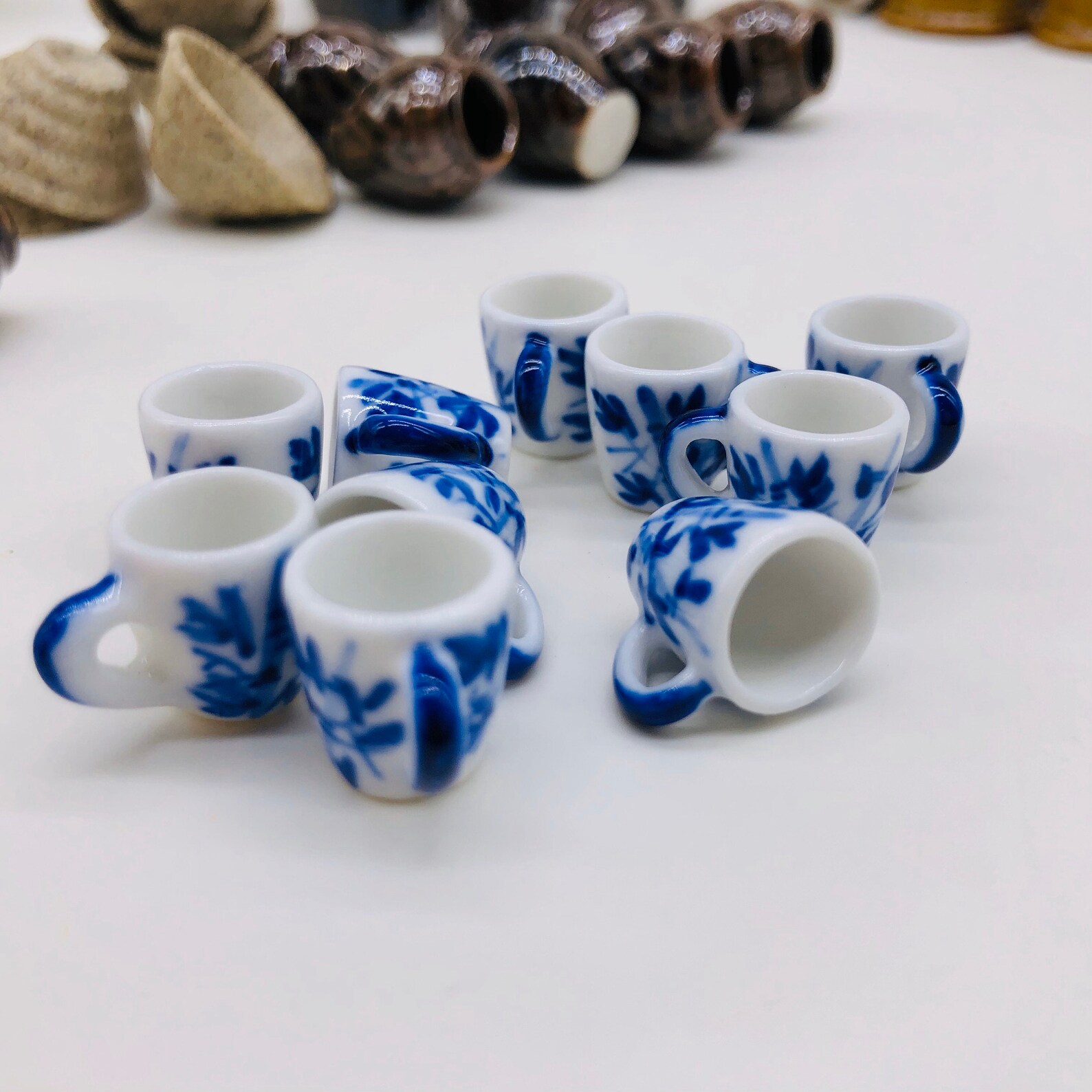 10 pieces Miniature Ceramic cup Miniature Ceramic plate | Etsy