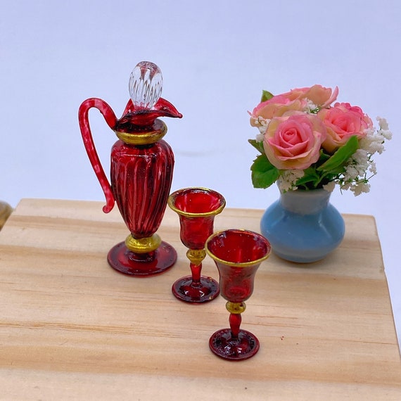3 Pieces Miniature Jug and Glass Made From Glasses Miniature | Etsy