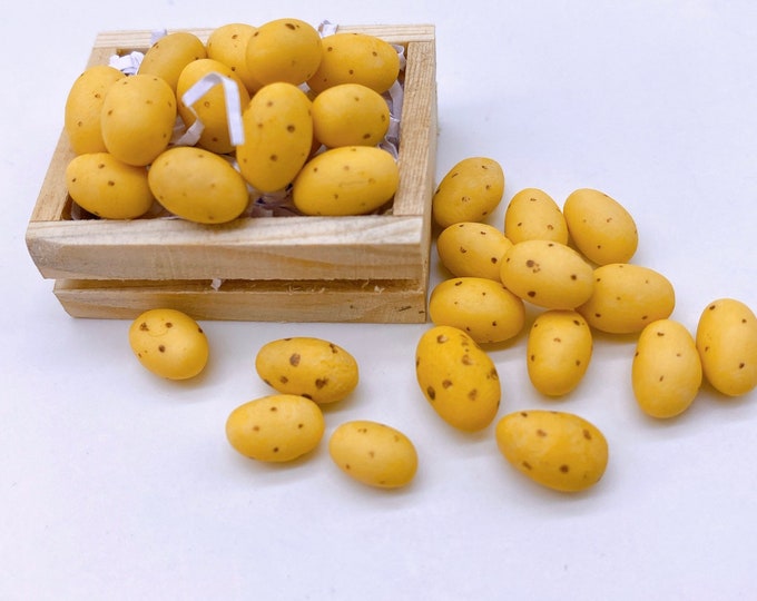 10 Pieces Miniature Potato With Wooden Box for Dollhouse, Miniature ...