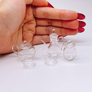 7 Pieces Miniature Glasses Teapot Dining Set Miniature - Etsy