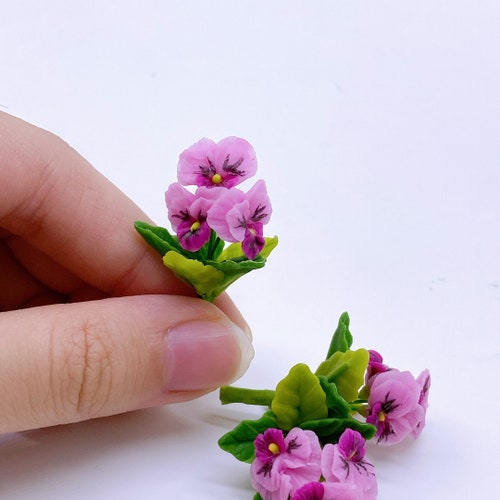 5 Pieces Miniature Flower Made Clay Polymer Miniature - Etsy