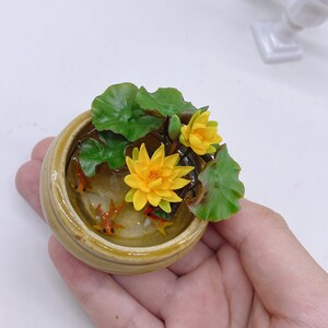 Miniature Goldfish and Lotus in Bowl Miniature Fake Fish - Etsy
