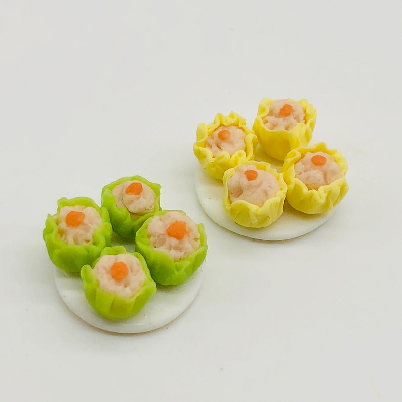 2 Pieces Miniature Dim Sum Within 2 Bamboo Basket Miniature - Etsy
