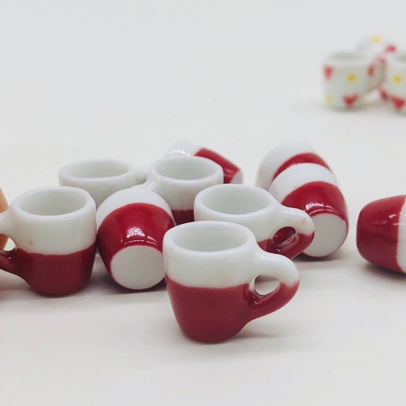10 Pieces Miniature Ceramic Cup Miniature Ceramic Plate - Etsy