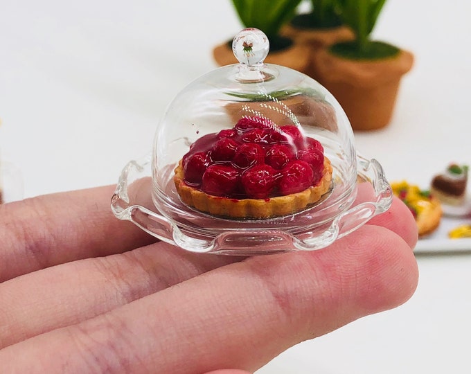 Miniature Strawberry Pie With Glass Cover and Cake - Etsy