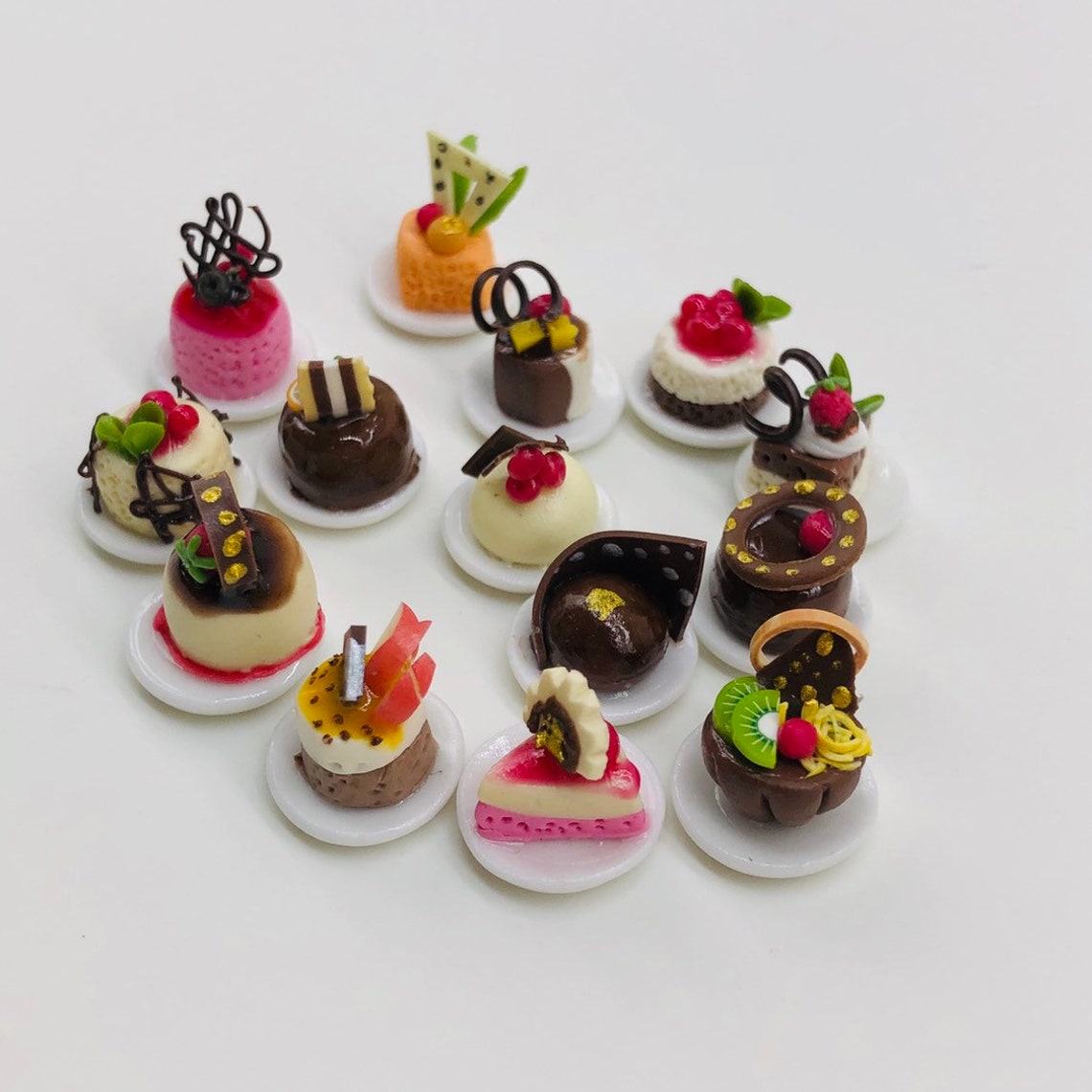 14 pieces Miniature Mini Cake mixed pattern Miniature Cake | Etsy