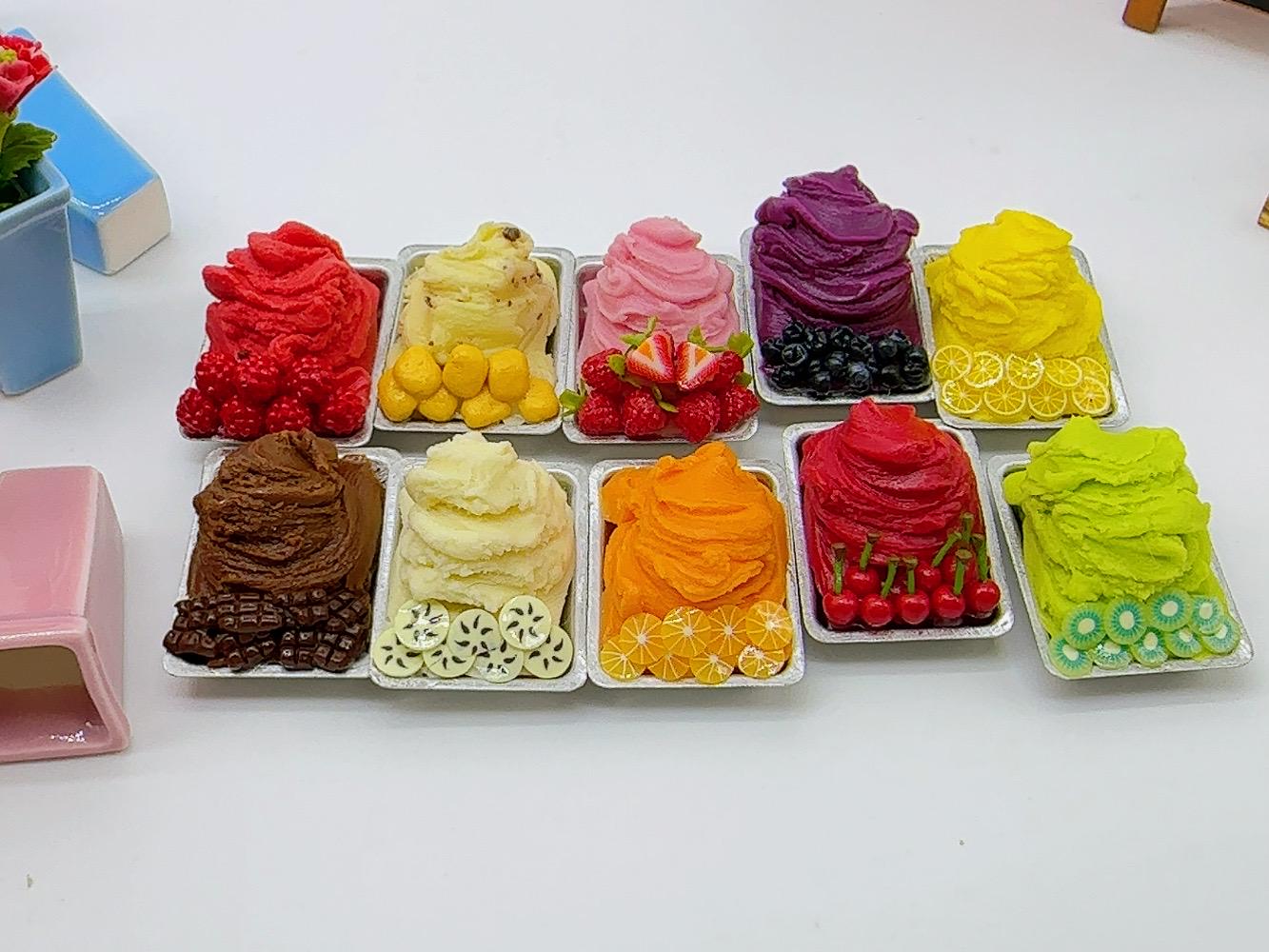 Miniature Ice Cream Shop, Miniature Showcase With Ice Cream Gelato Made ...
