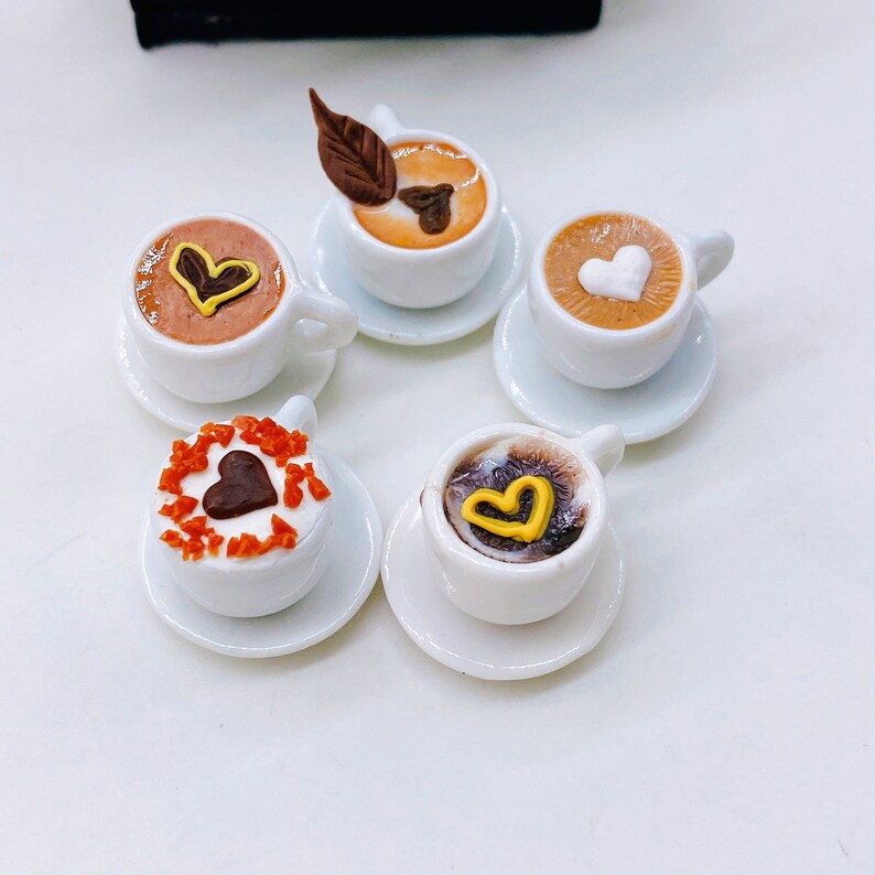 5 Pieces Miniature Hot Coffee Cup Miniature Beverage - Etsy