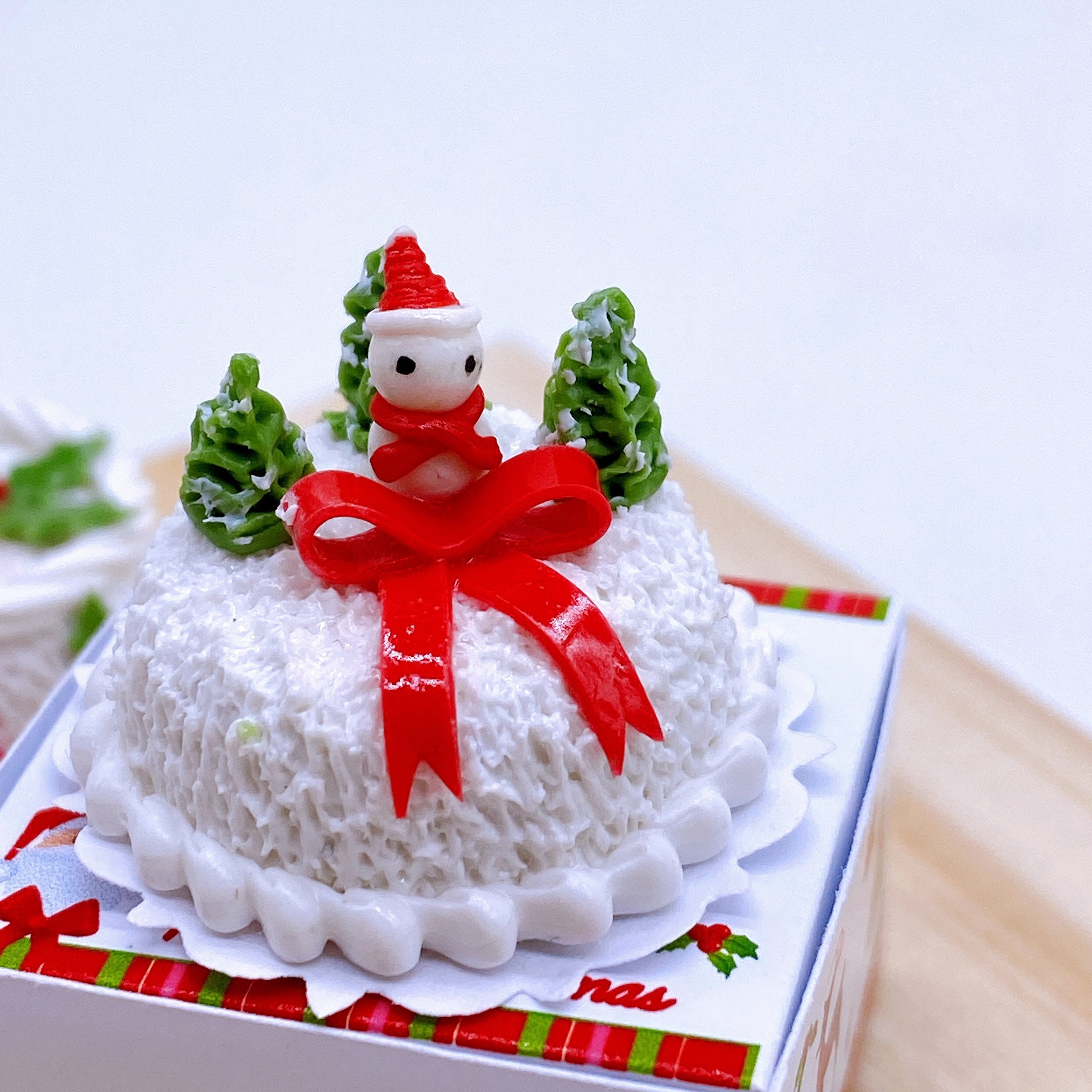 Miniature Christmas Cake miniature Fake Cakeminiature | Etsy