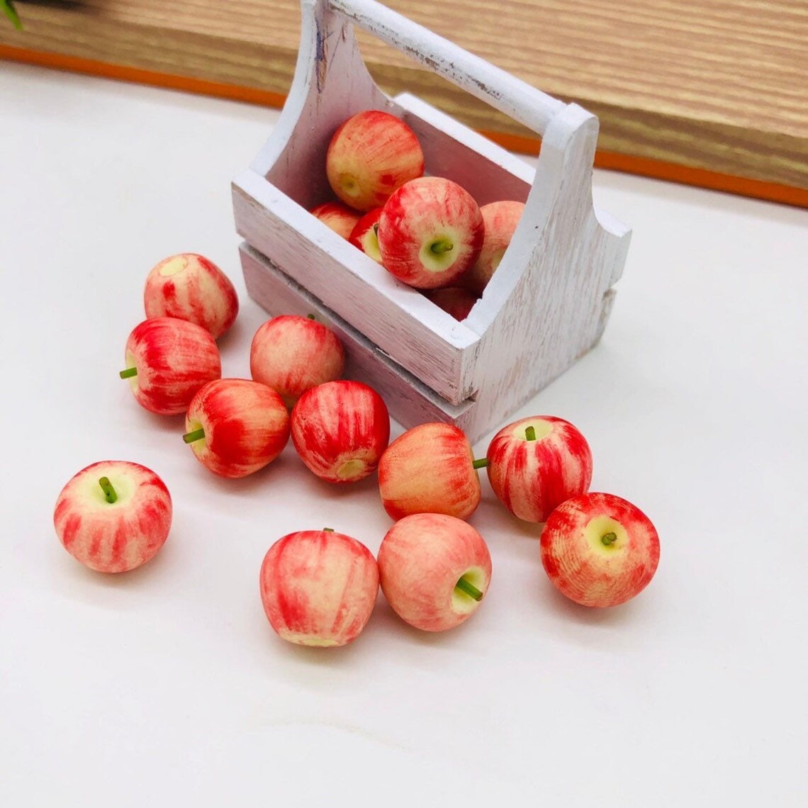 10 Pieces Miniature Apple Decorate Dollhouse Miniature Fruit | Etsy