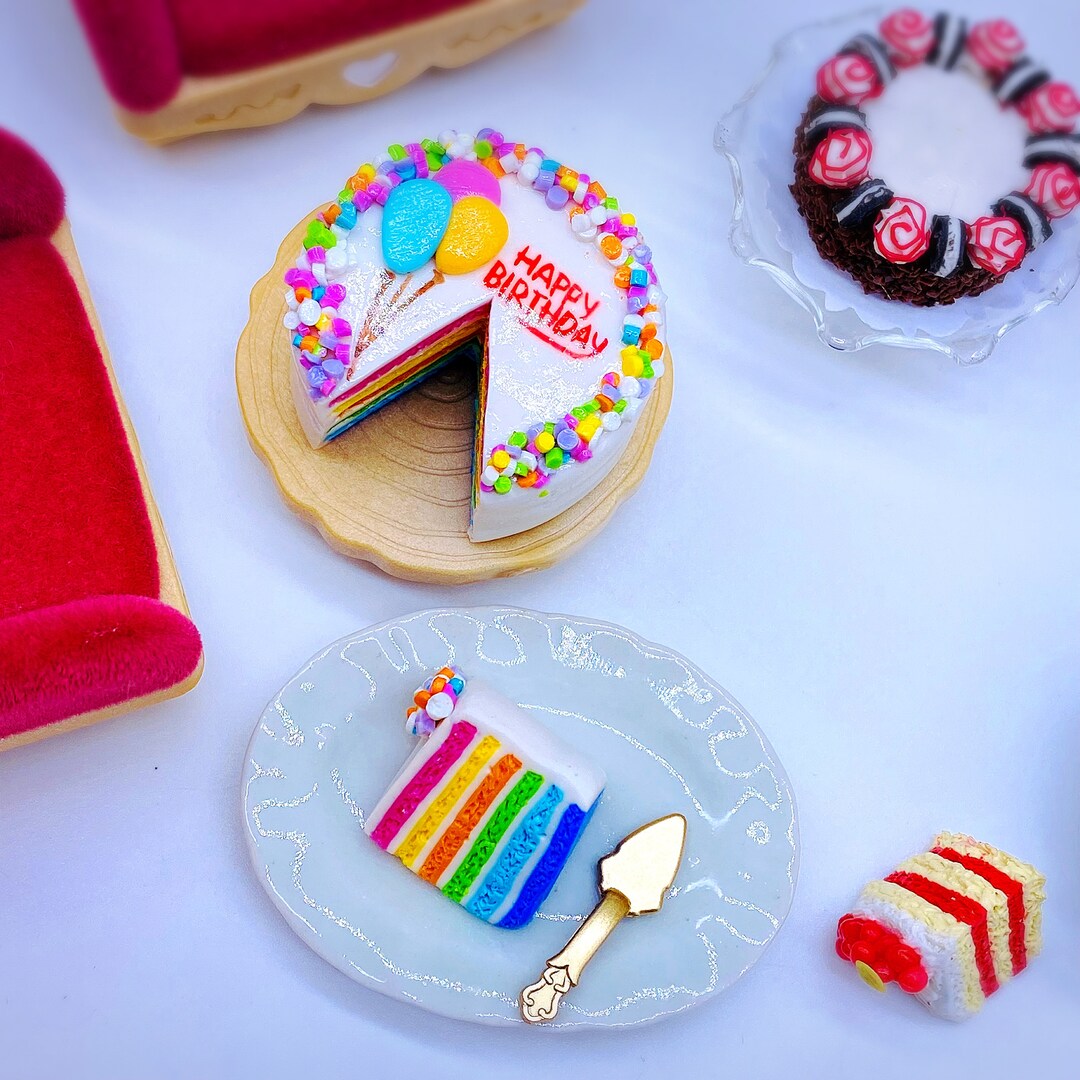 Miniature HBD Cake, Sliced Cake, Miniature Fake Cake, Miniature Sweet ...