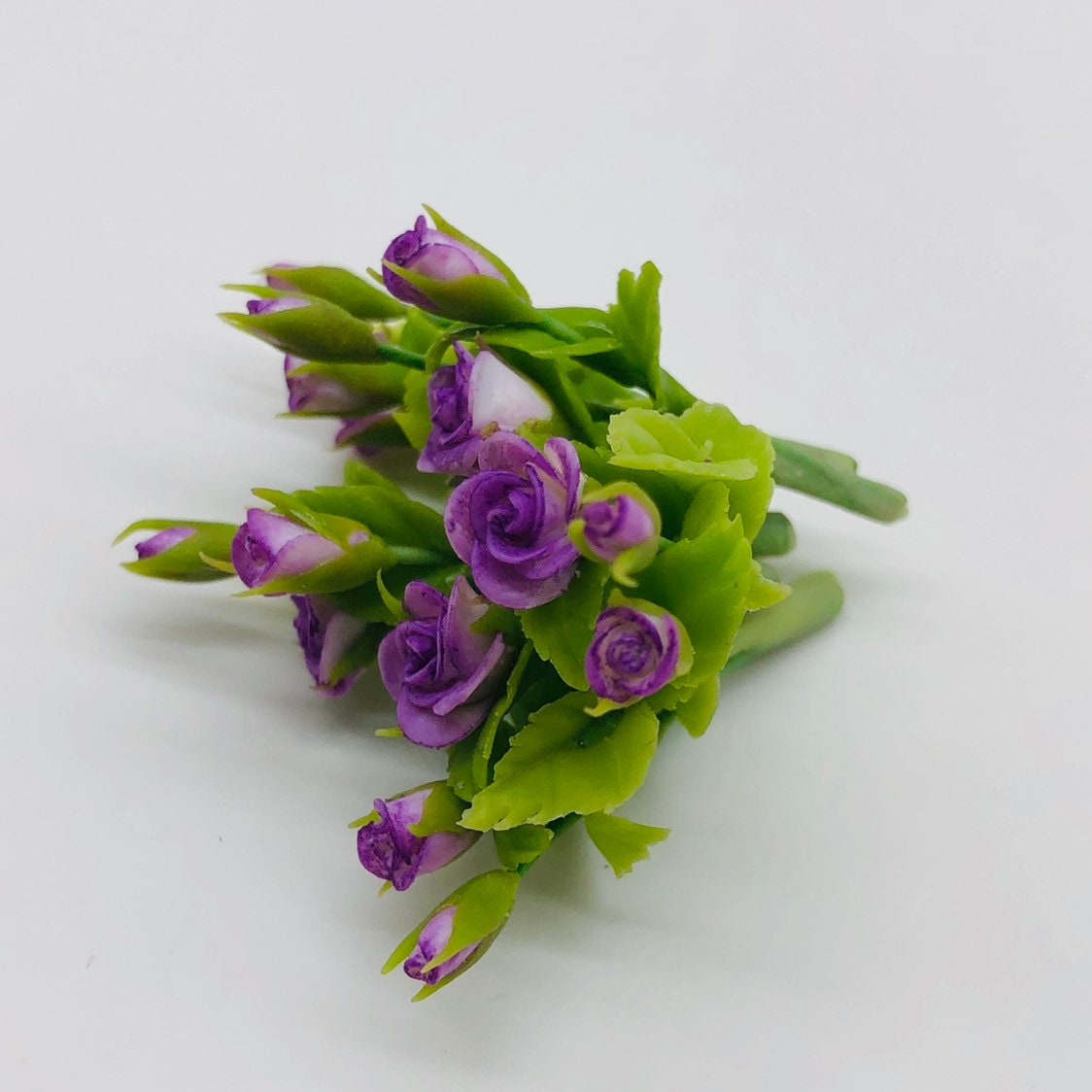 5 Bouquets Miniature Purple Roses,miniature Garden Dollhouse 1:12 Scale ...