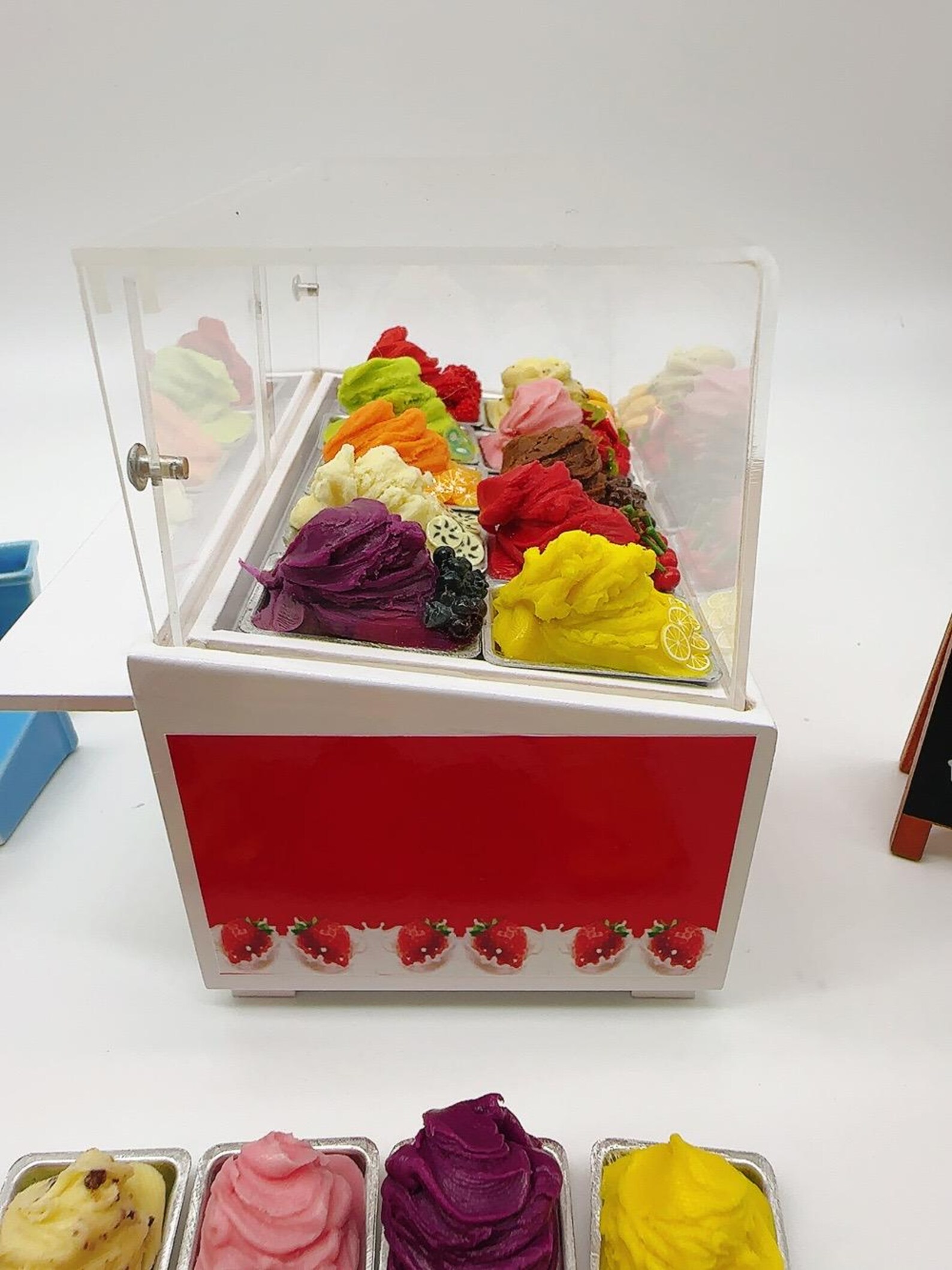Miniature Ice Cream Shop, Miniature Showcase With Ice Cream Gelato Made ...
