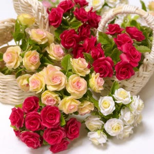 10 Flowers Miniature Red Rose , Miniature Sweet Garden Dollhouse - Etsy