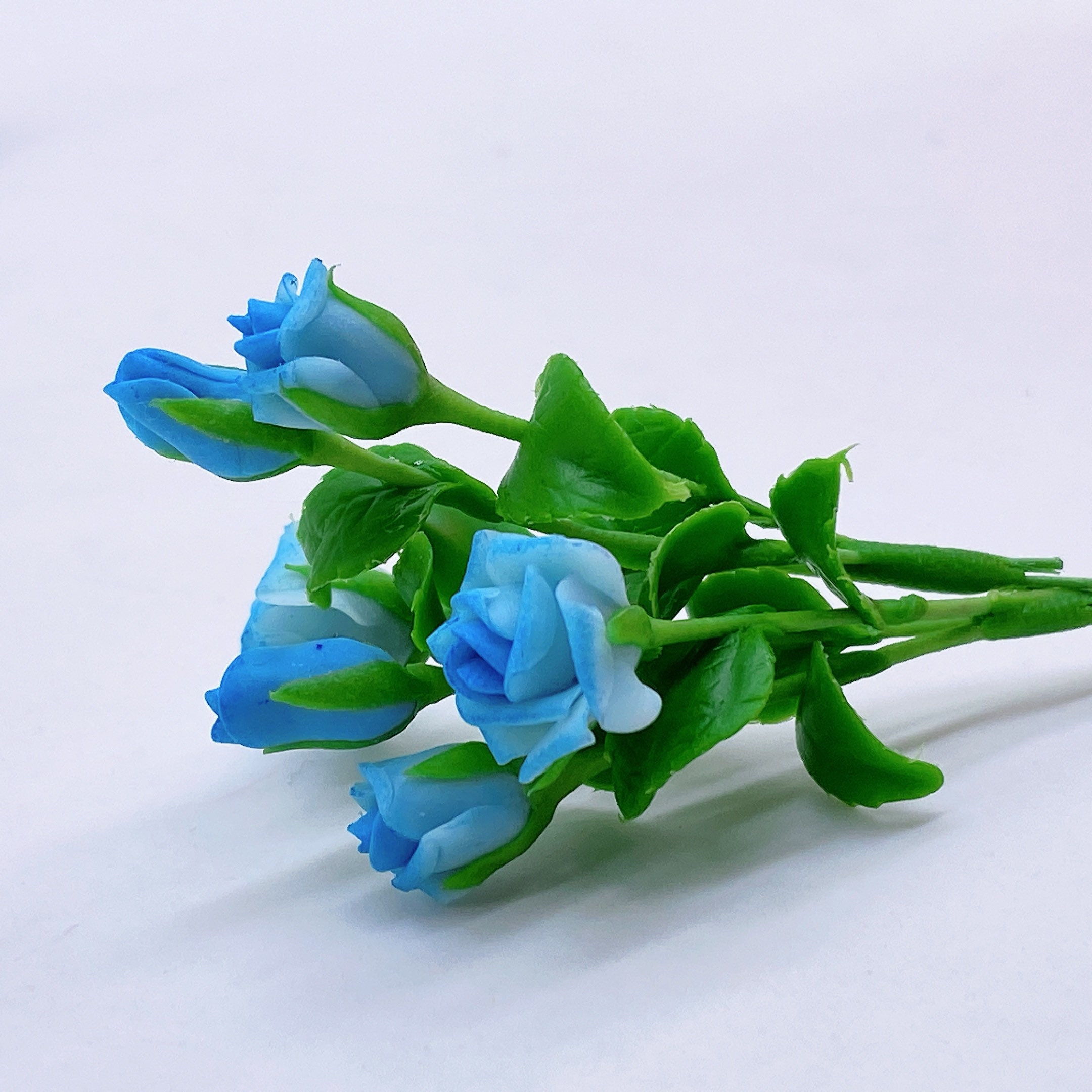 5 Pieces Miniature Rose Blue Color Miniature Garden Dollhouse - Etsy