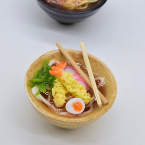 Miniature Ramen Japanese Cuisine in Ceramic Bowl Size 25 Mm With 1 Pair ...