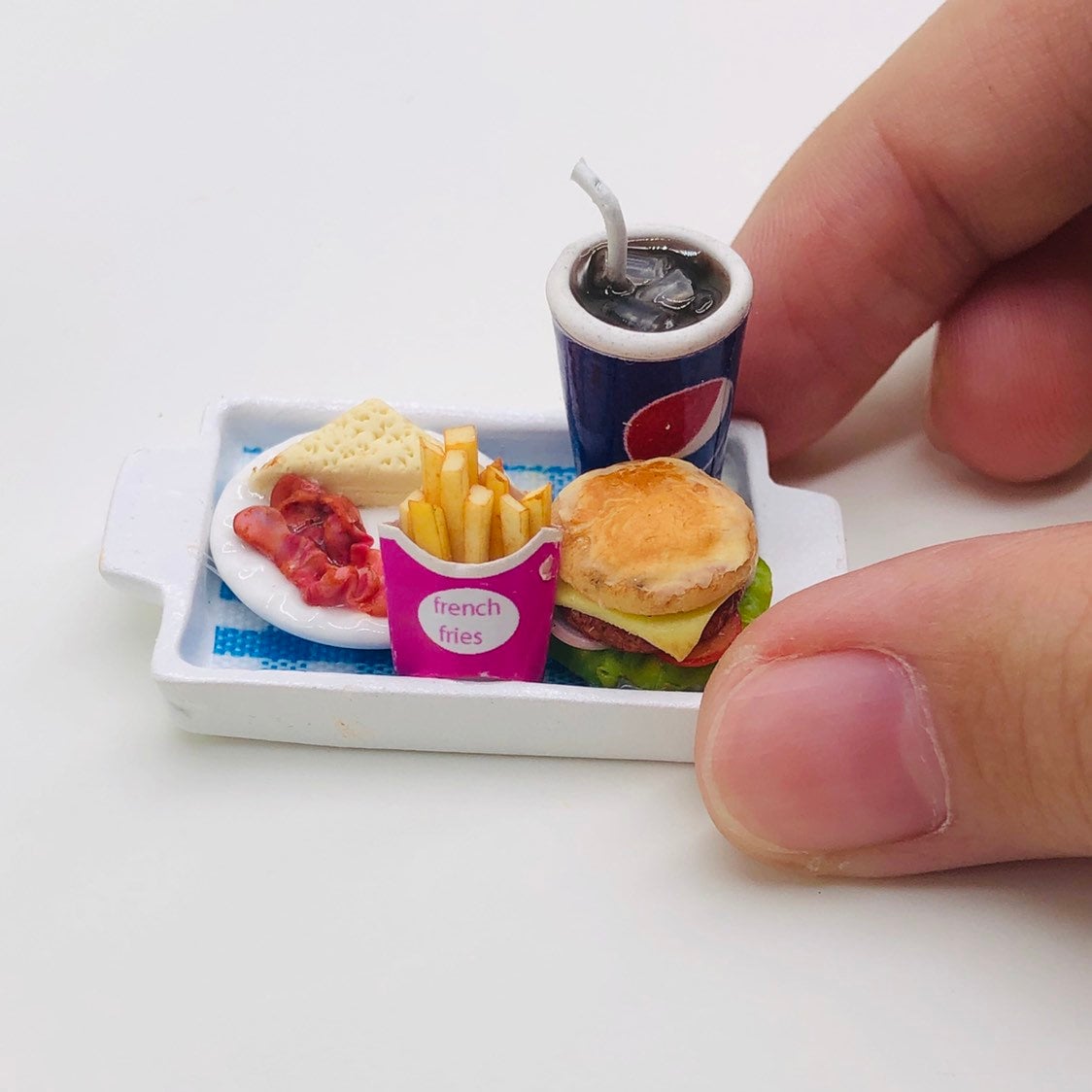 Set Miniature American Breakfast on Trayminiature Bacon & - Etsy